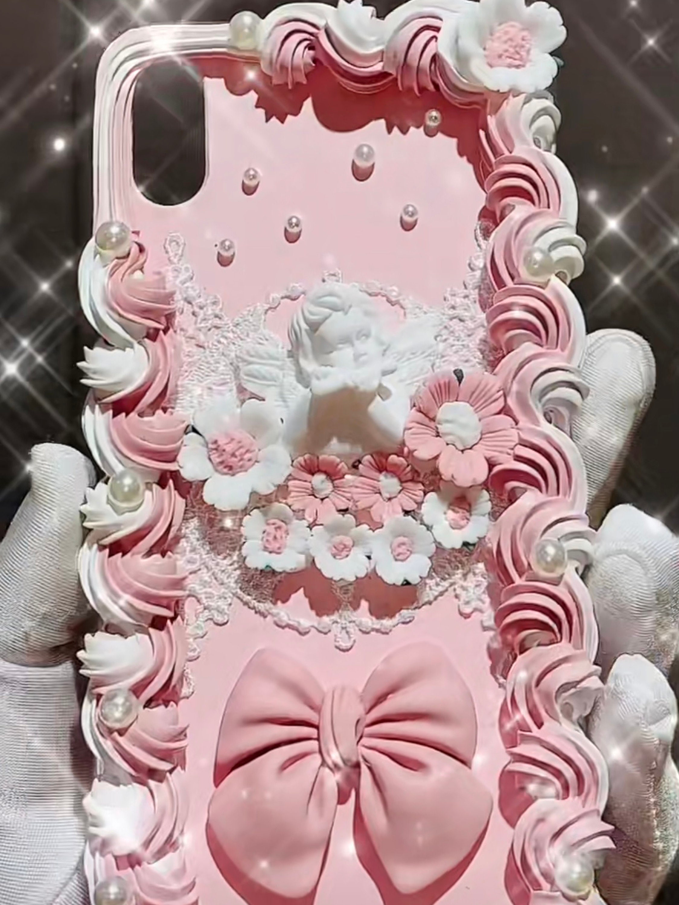 Pink Bow With Angel Baroque Style Decoden Phone Case for All - Etsy