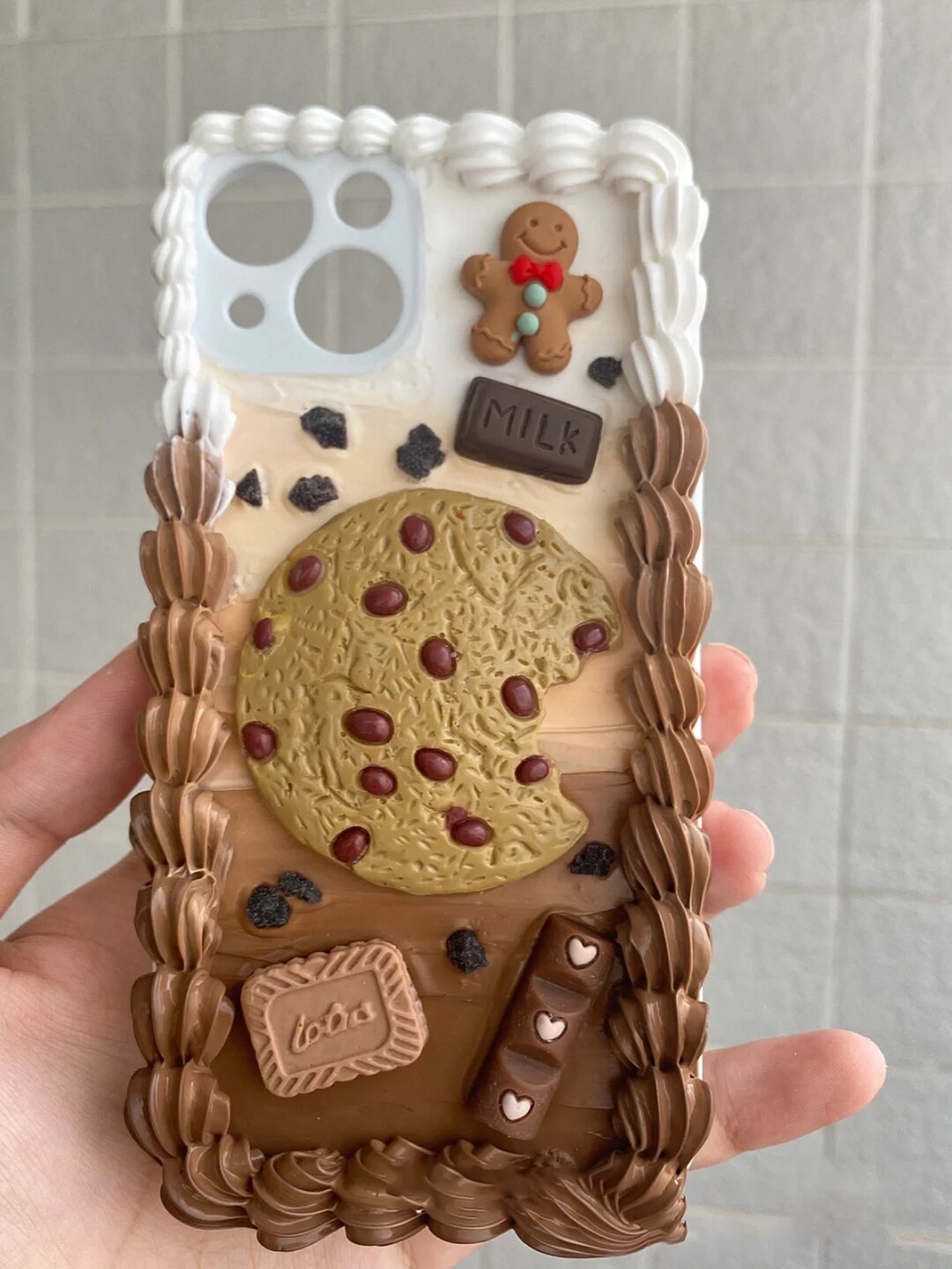 Cute Big Cookie Biscuit Decoden Phone Case for All Brand Phone Case ...