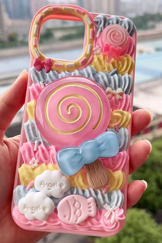 Colourful Big Cute Lollipop Decoden Phone Case for All Brand - Etsy