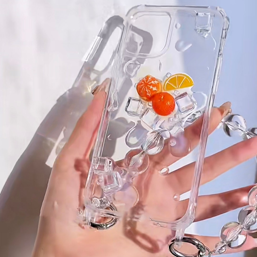 Juicy Orange Transparent Decoden Resin Handmade Clear Phone Case for ...