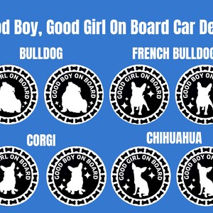 Dog Decal for Car, Good Girl on Board, Good Boy on Board, Premium Vinyl ...