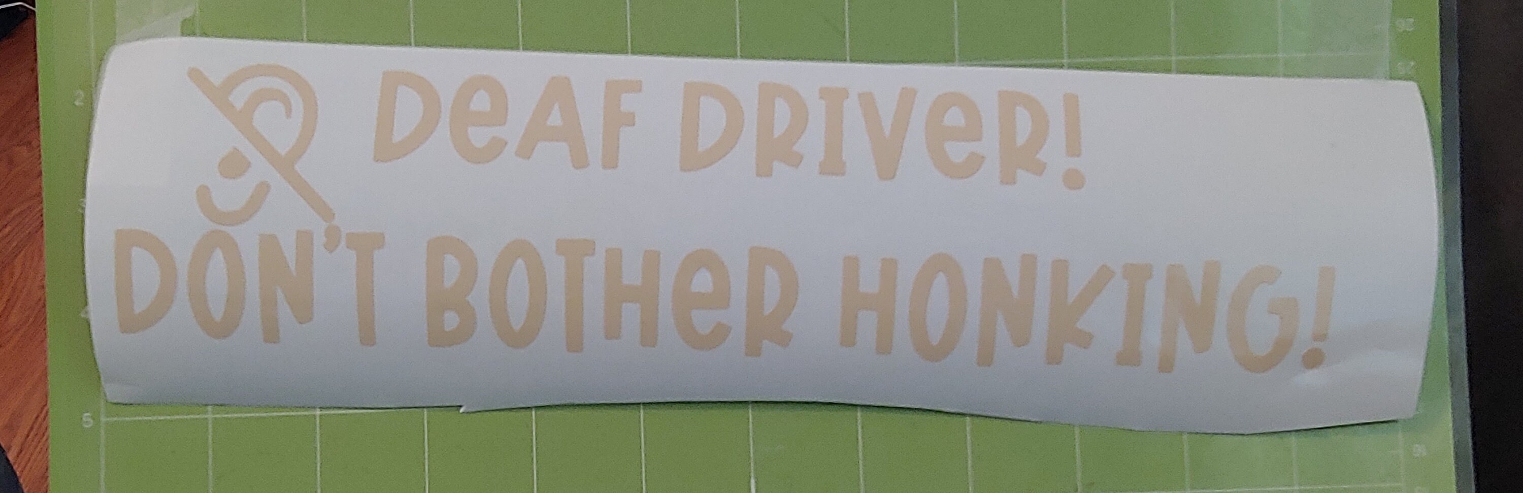 Deaf Driver Window Decal, Deaf Sticker, Don't Bother Honking: Deaf ...