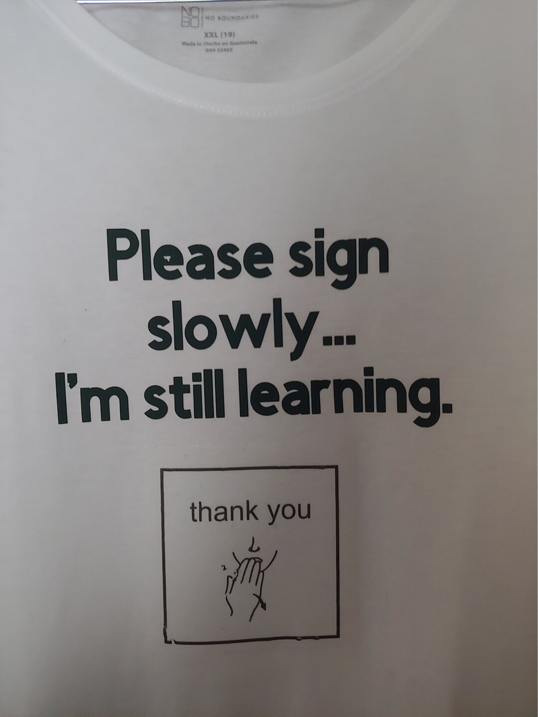 Shirt for ASL Learner, Beginning Sign Language Student, American Sign ...