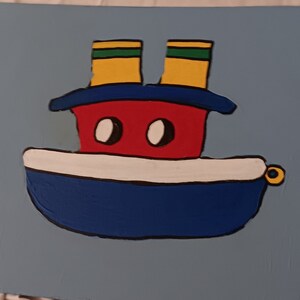 Tugboat, Toy Boat, Tow Boat, Cartoon Tugboat, Boat, Cartoony Style - Etsy