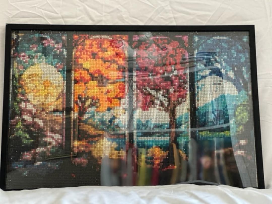 Winter, Spring, Summer, Fall, Seasons Finished Diamond Painting, Trees ...