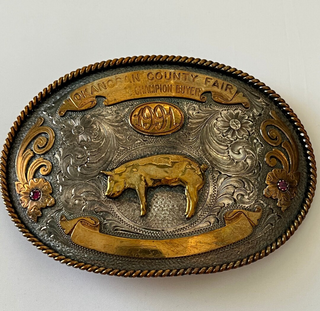 Rodeo Buckle Hog Buckle - Etsy