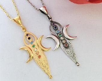 Silver Moon Goddess Necklace - Etsy