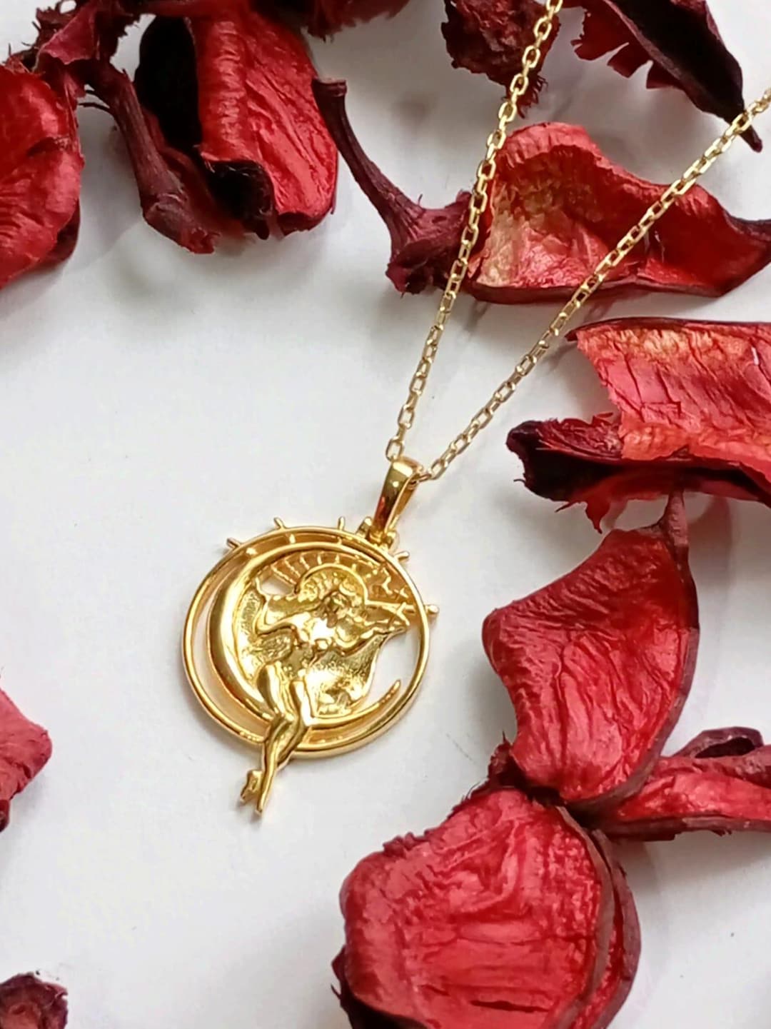 Goddess Luna Necklace-selene Necklace-moon Goddess Necklace-sterling ...