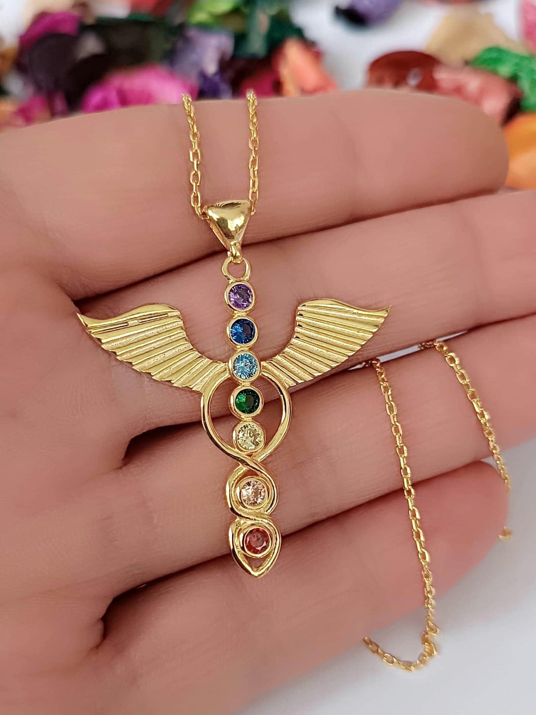 Sterling Silver Archangel Raphael Pendant-healing Angel Pendant-7 ...