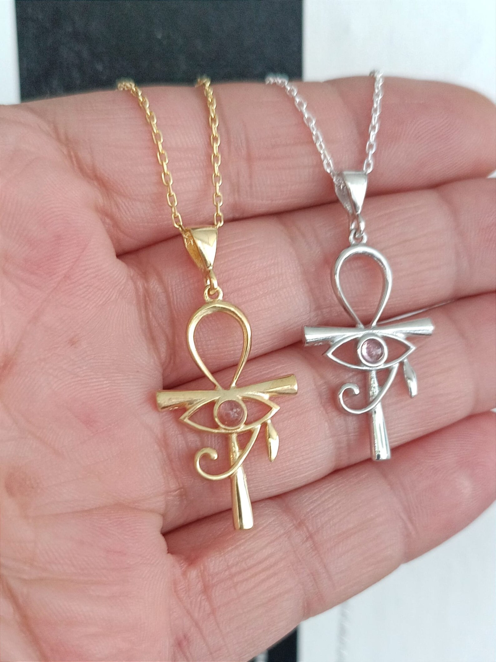 Sterling Silver Ancient Egyptian Jewelry-ra Necklace-ankh Necklace ...