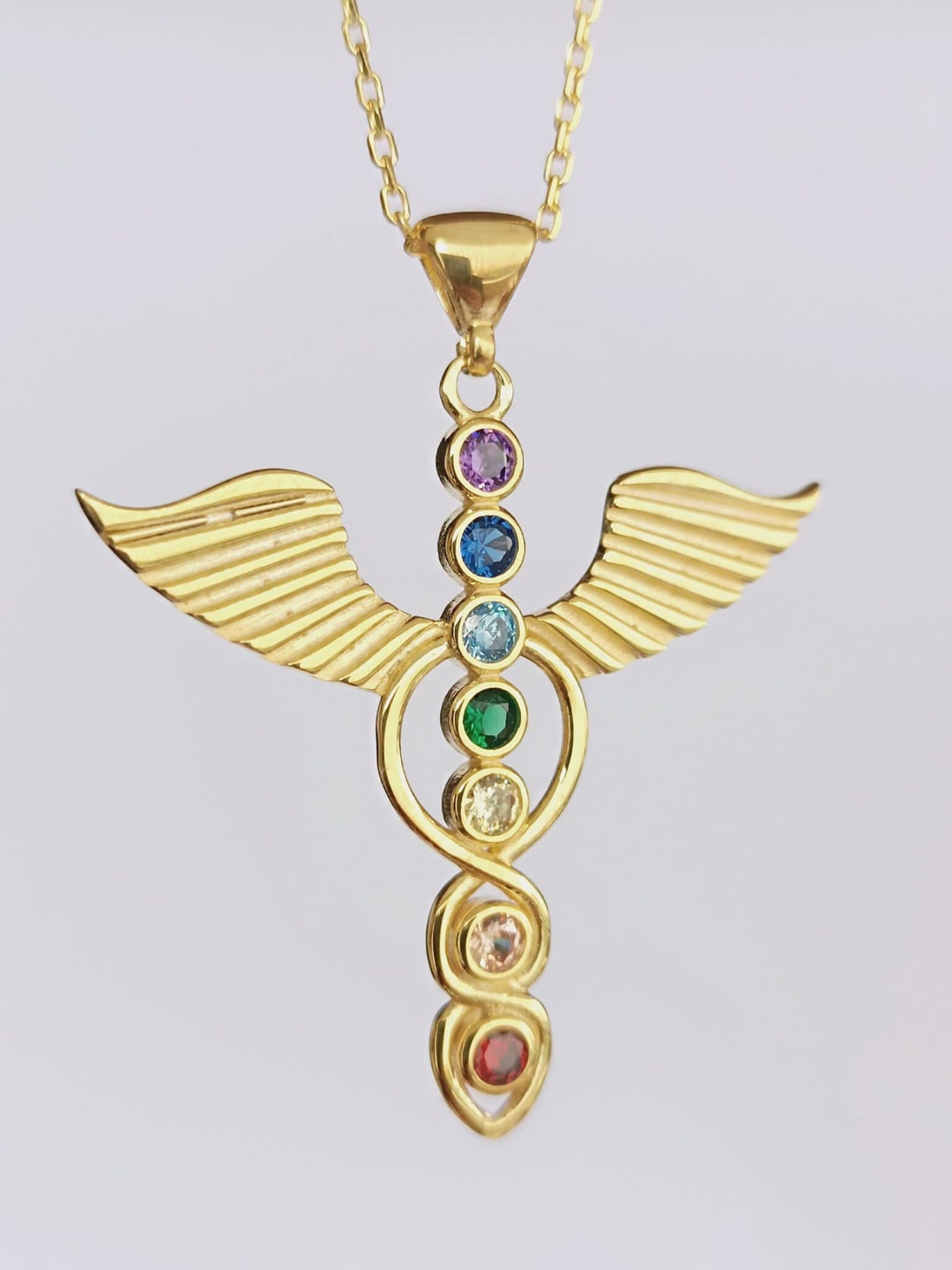 Sterling Silver Archangel Raphael Pendant-healing Angel Pendant-7 ...