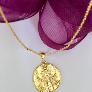 Goddess Hecate 925 Silver Necklace,mythologic Hecate Medallion, Ancient ...