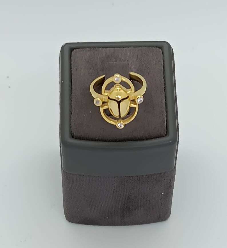 Sterling Silver Antique Scarab Beetle Ring-adjustable - Etsy