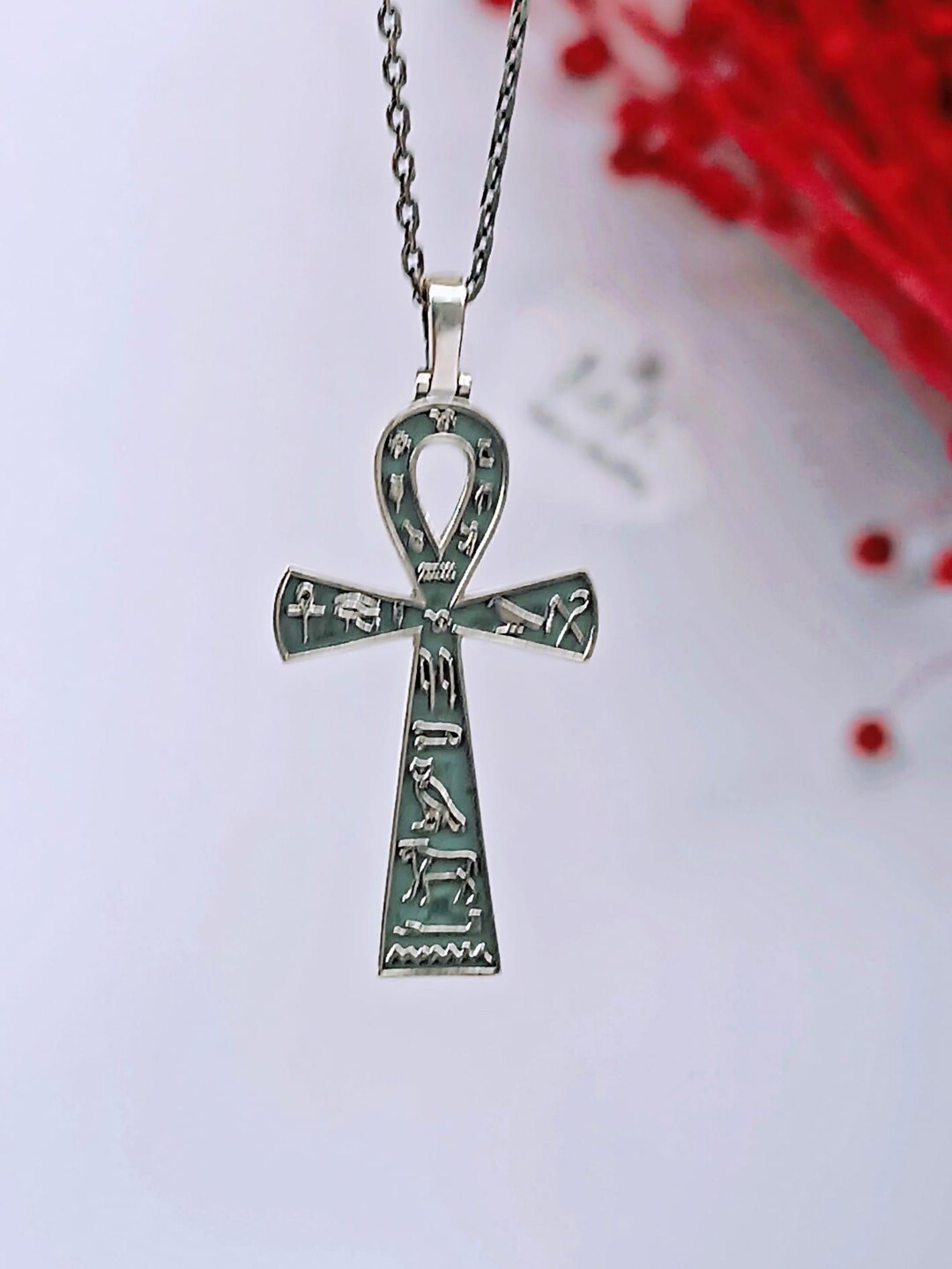 Key of Life Ankh Necklace-sterling Silver Ancient Egyptian Amulet ...