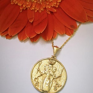 Goddess Hecate 925 Silver Necklace,mythologic Hecate Medallion, Ancient ...
