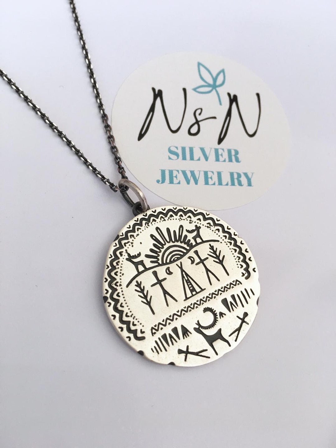 Sterling Silver Shaman Amulet Locket Necklace, Mythological Jewelry - Etsy