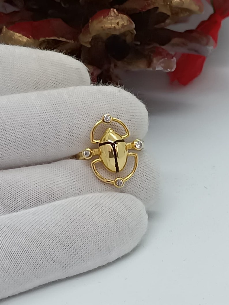 Sterling Silver Antique Scarab Beetle Ring-adjustable - Etsy