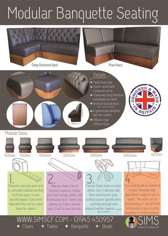Modular Fluted Back Banquette Fitted Bench Booth Seating - Cafe ...