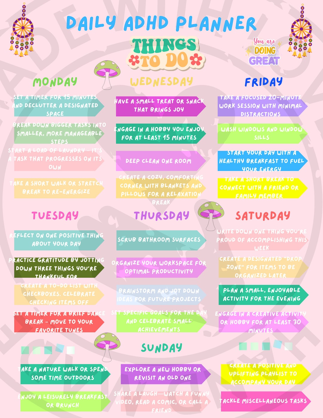 Daily ADHD Planner Interactive Digital Planner Digital Daily - Etsy