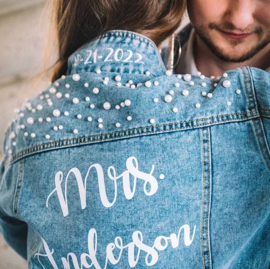 147 jean Jacket With Pearl Embroidery Jeand Jacket for - Etsy