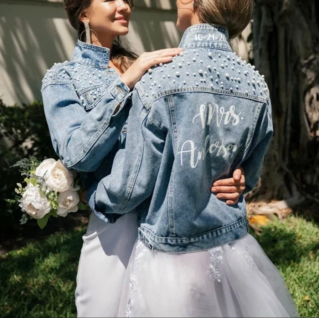 147 jean Jacket With Pearl Embroidery Jeand Jacket for - Etsy