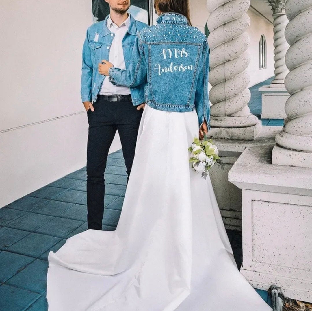 147 jean Jacket With Pearl Embroidery Jeand Jacket for - Etsy