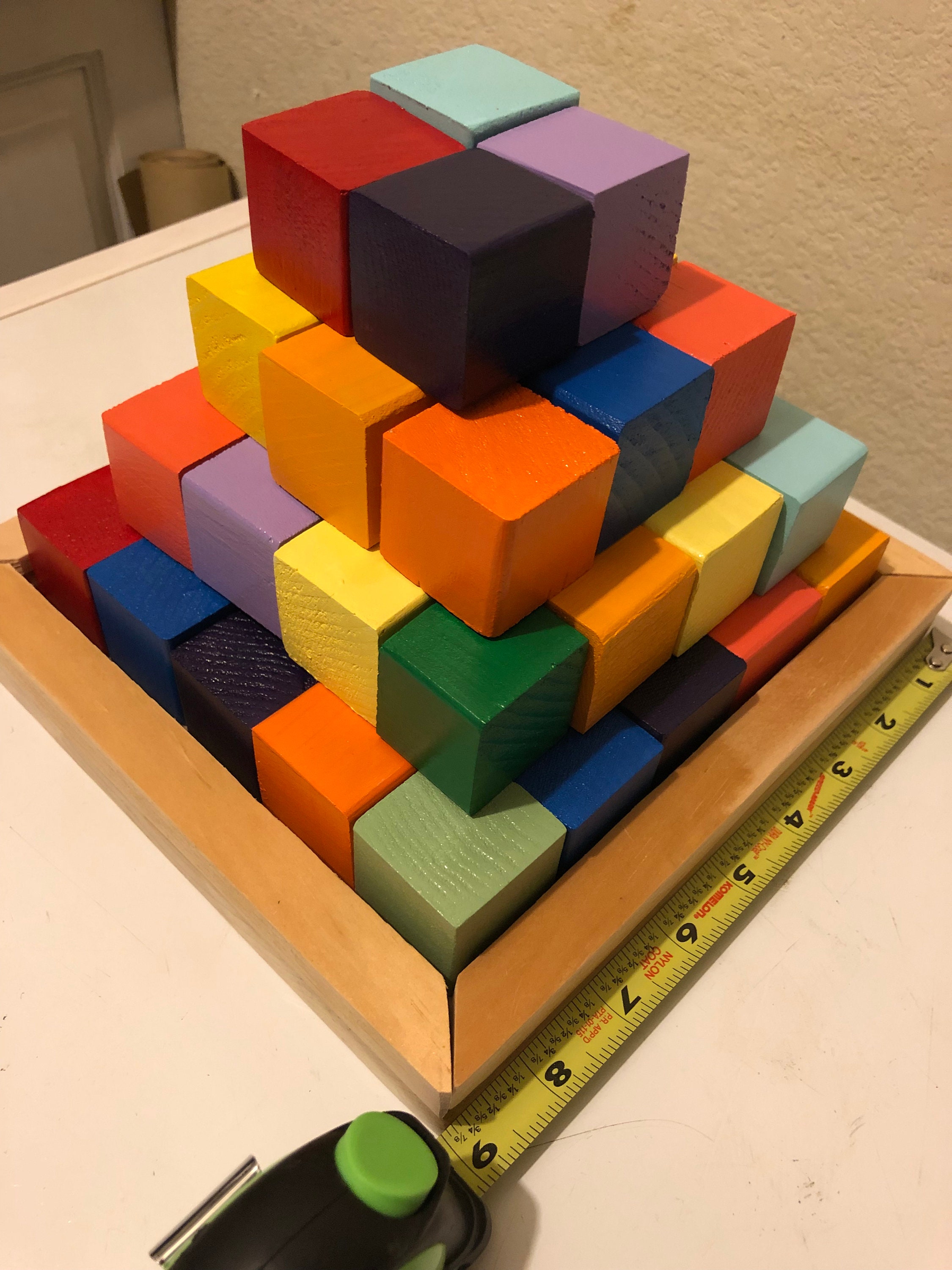 3D Block Pyramid With Tray - Etsy