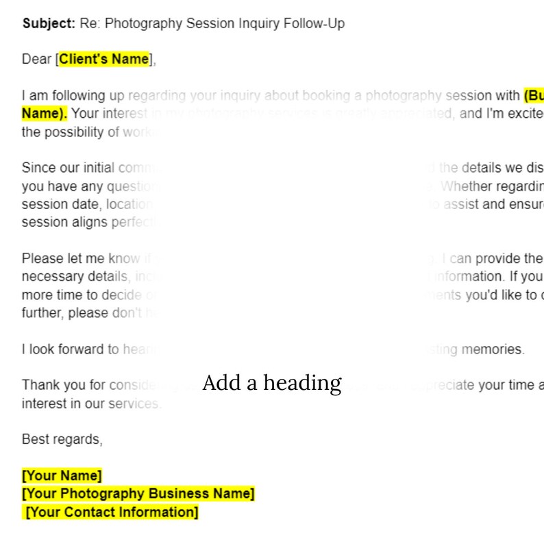 25 Essential Photography Email Templates | Professional Photographer ...