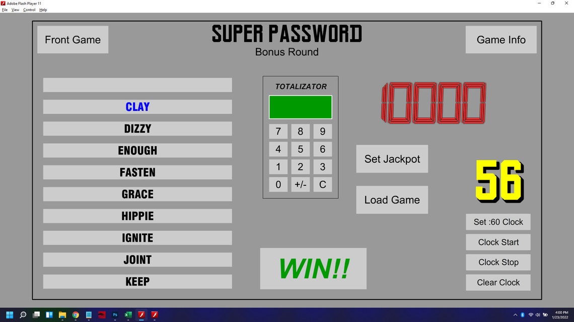 Super Password Game Show Software - Etsy