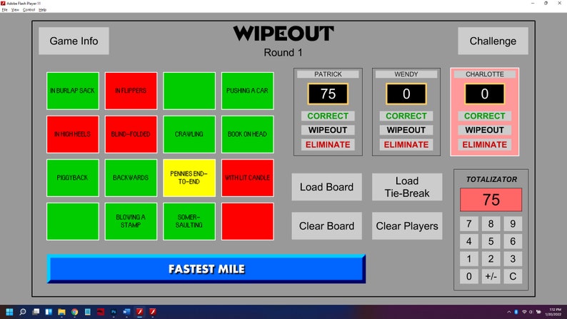 Wipeout Game Show Software - Etsy