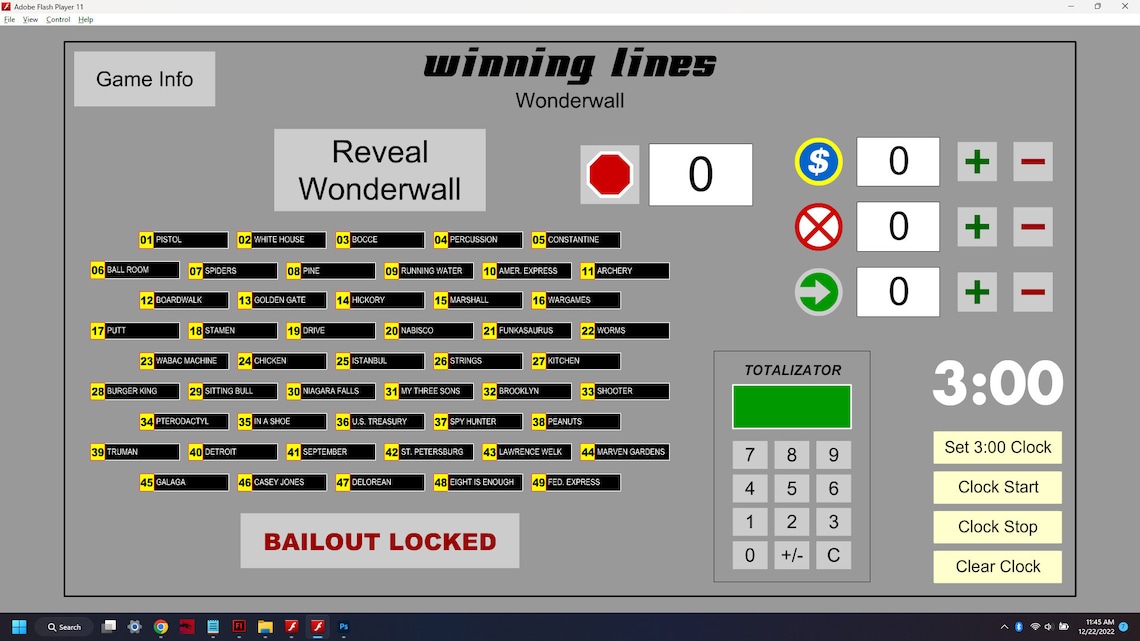 Winning Lines: Wonderwall Game Show Software - Etsy