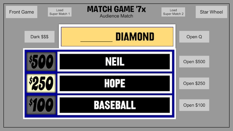 Match Game 7x - Game Show Software - Etsy