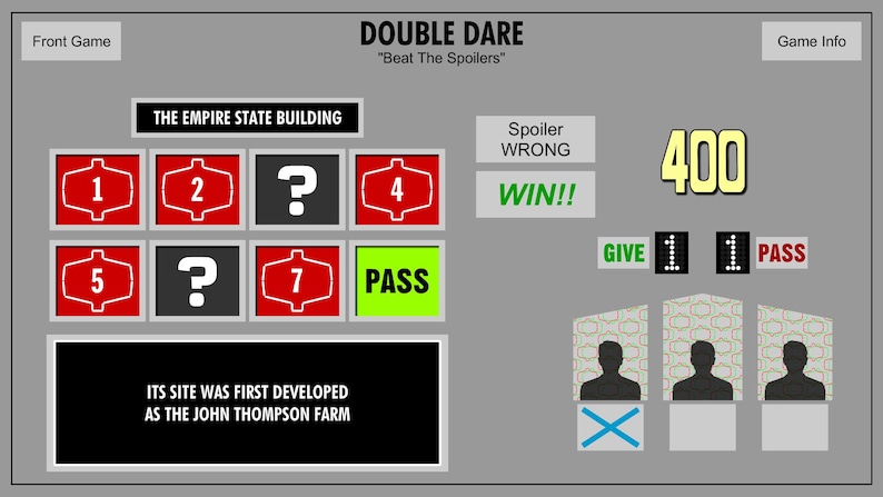 Double Dare 1976 - Game Show Software - Etsy