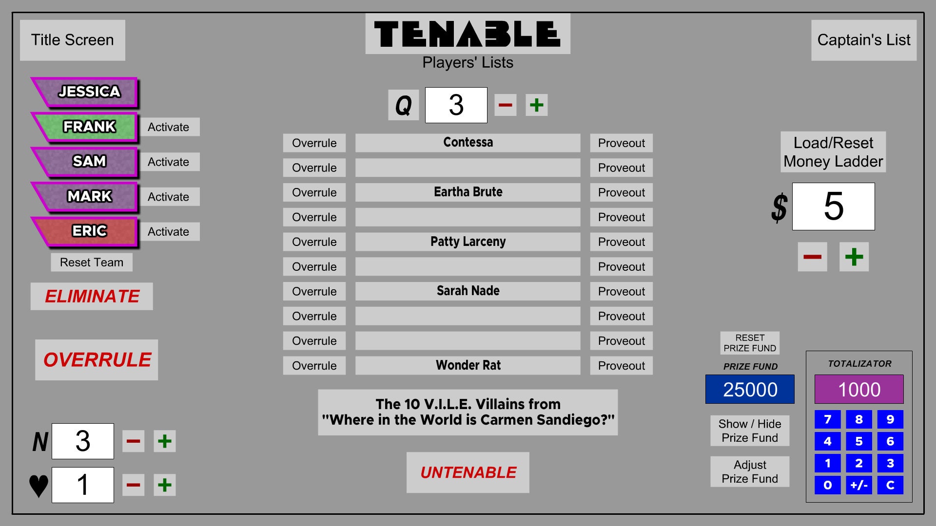 Tenable - Game Show Software - Etsy