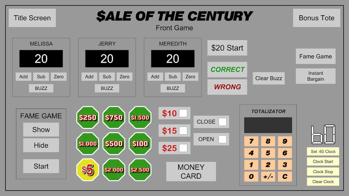 Sale of the Century Game Show Software - Etsy