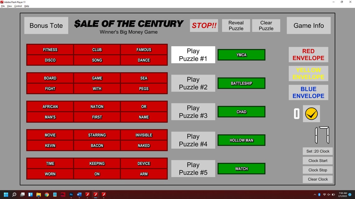 Sale of the Century Game Show Software - Etsy