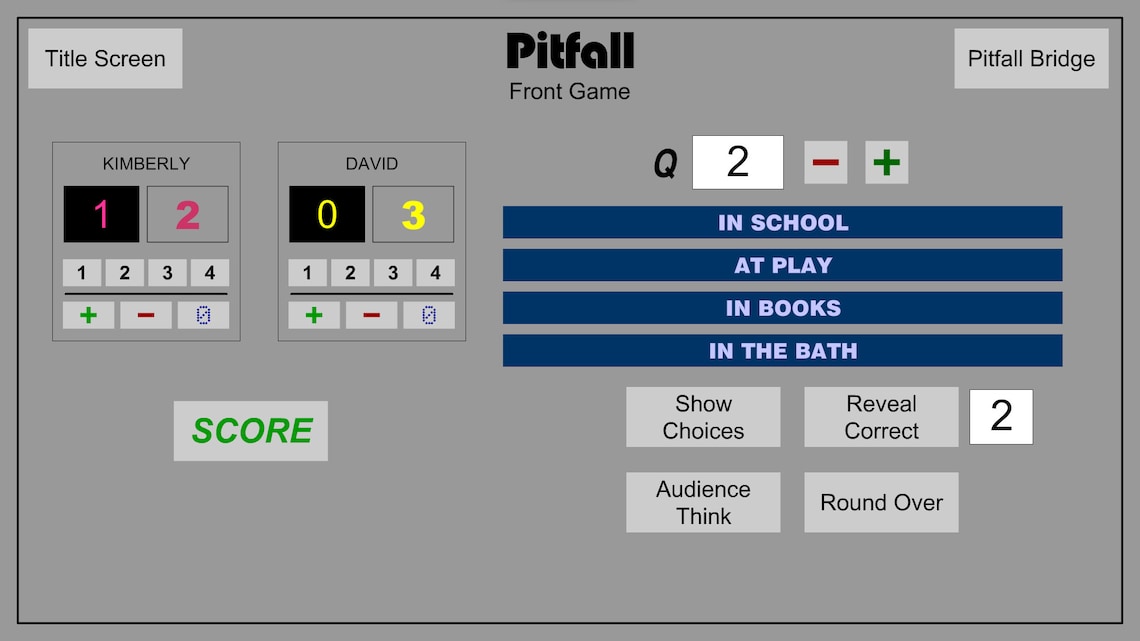 Pitfall Game Show Software - Etsy