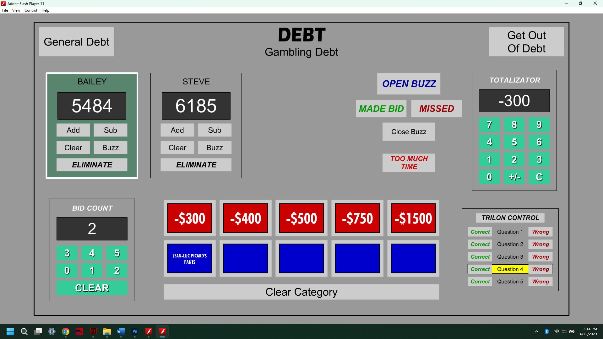 Debt Game Show Software - Etsy