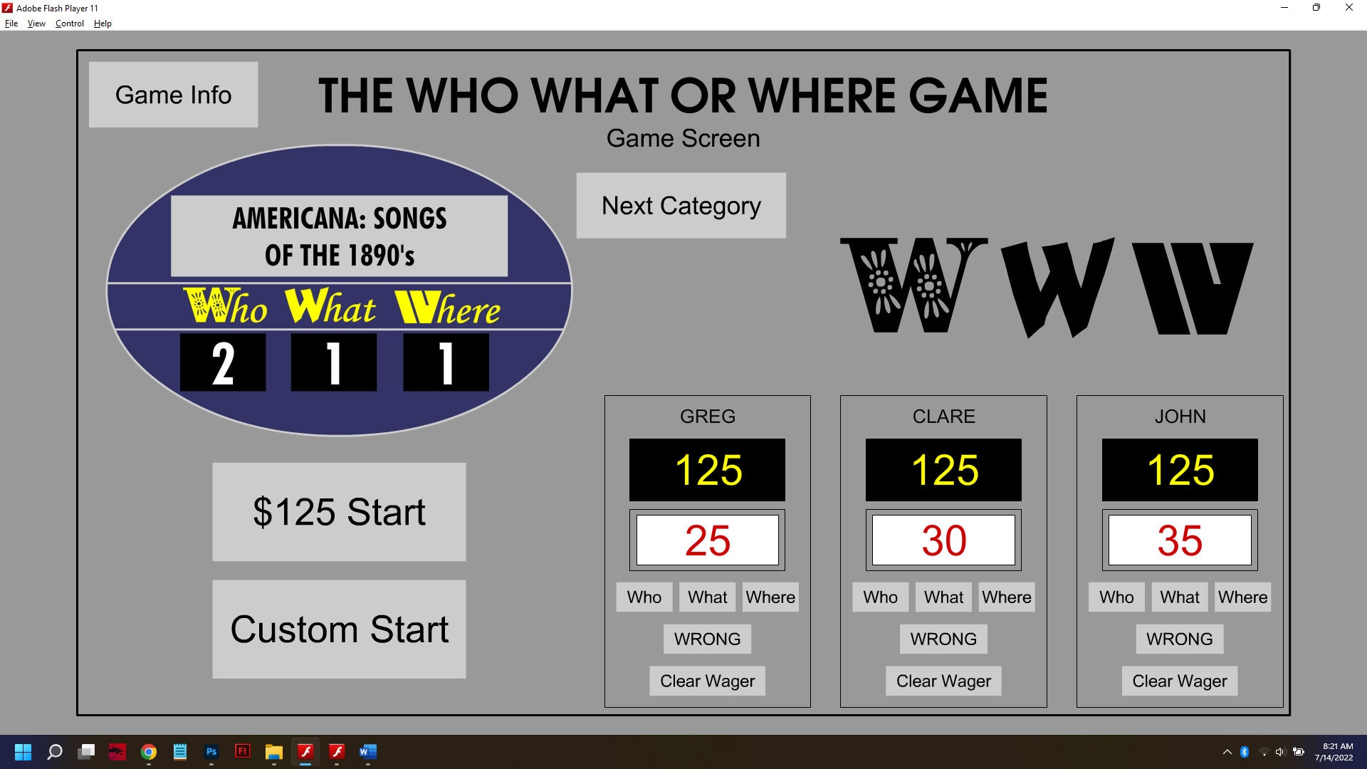 The Who What or Where Game - Game Show Software - Etsy