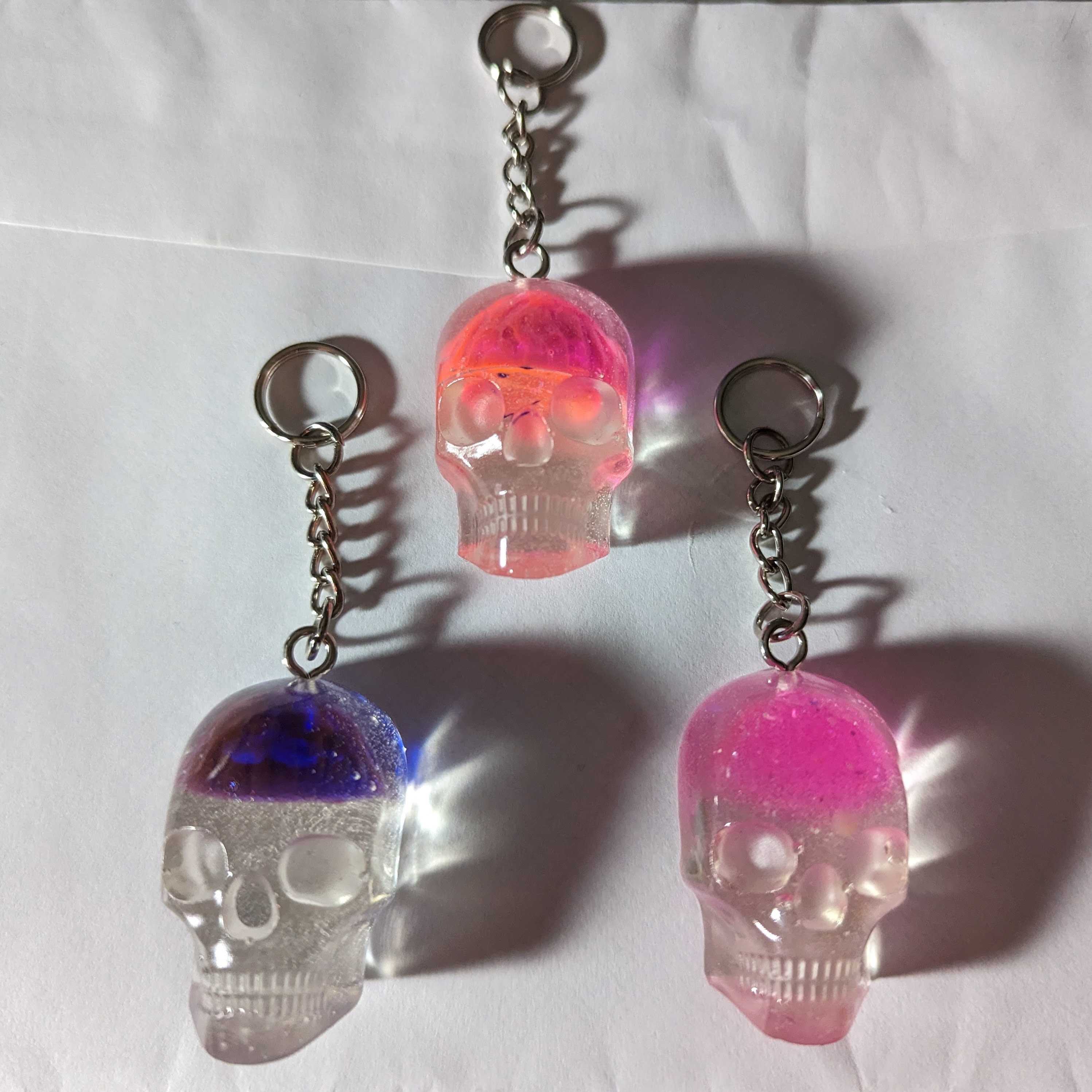 Colorful Brain Keychains Spooky See Through Skulls With Brightly ...