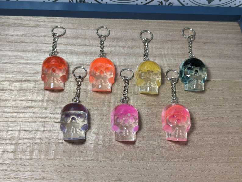 Colorful Brain Keychains - Spooky See Through Skulls With Brightly ...