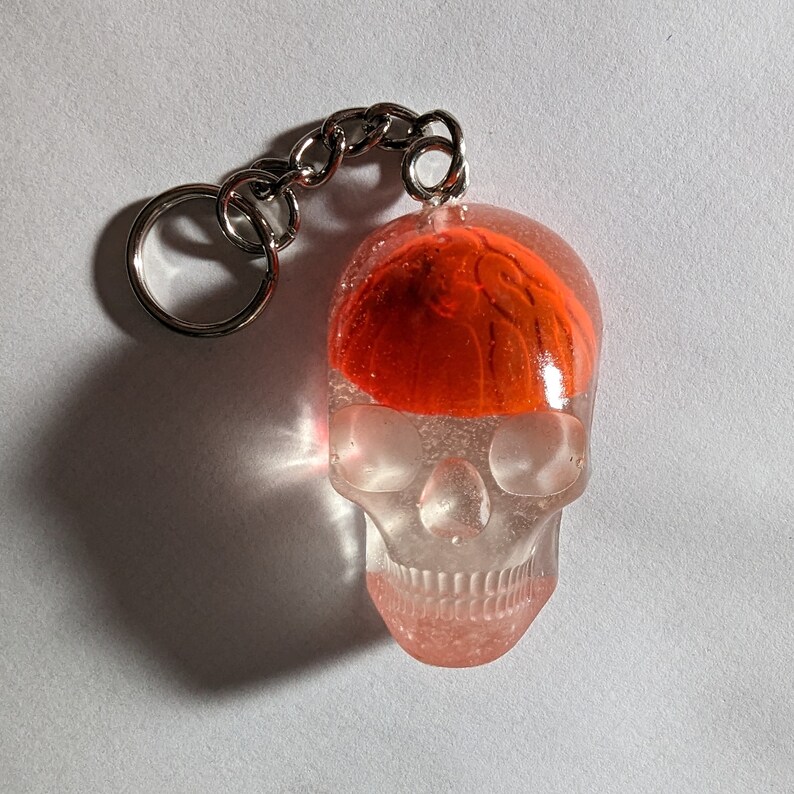 Colorful Brain Keychains - Spooky See Through Skulls With Brightly ...