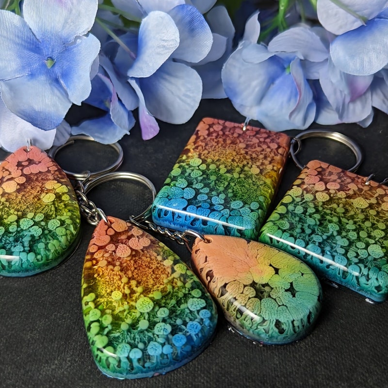 Alcohol Ink Keychain - Etsy