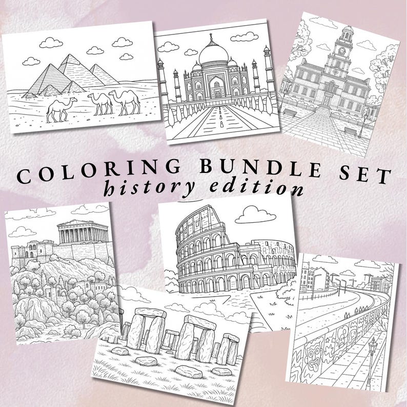 Landmarks Coloring Pages | History Edition Printable Bundle (PDF) - Etsy