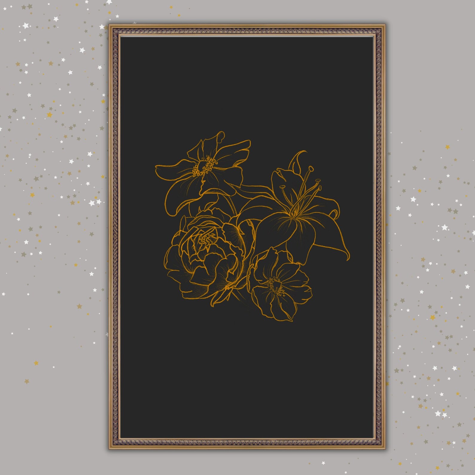Dainty Wall Art Printable Flower Bouquet Digital Download - Etsy