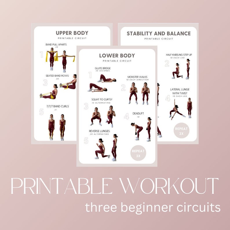 Printable Home Workout Program for Beginner - 21 Day Fitness Program ...