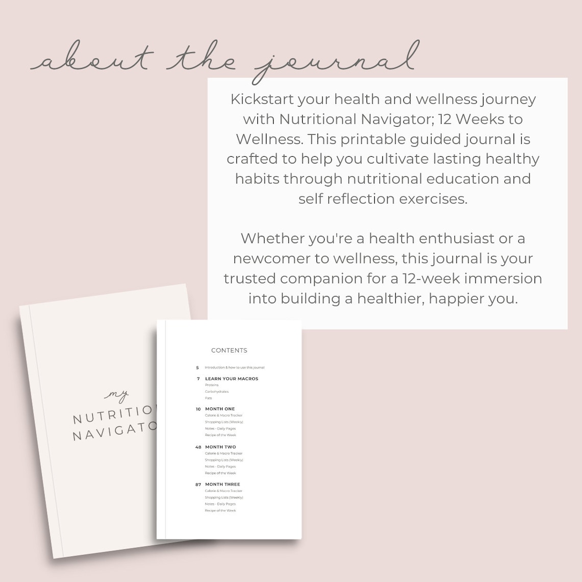 Nutrition Navigator: 12 Weeks to Wellness A Printable Journal for ...