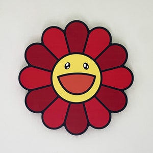 Wooden Wall Art 'murakami Flower Red' by XOI YOI - Etsy