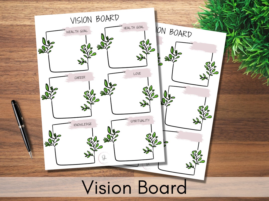 Simple Vision Board Sheet | Printable - Etsy