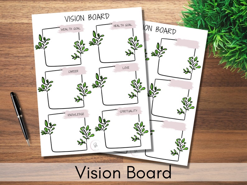 Simple Vision Board Sheet | Printable - Etsy